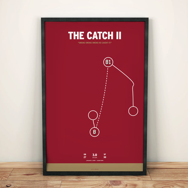 49ers Terrell Owens The Catch II Framed Print | Prinstant Replays