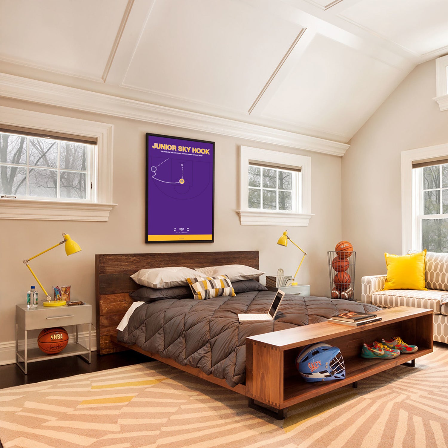 Magic Johnson Junior Sky Hook Poster | Prinstant Replays