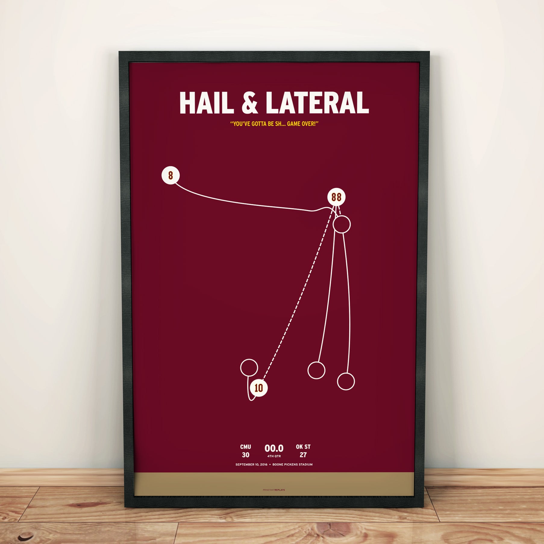 Central Michigan - Hail & Lateral Poster | Prinstant Replays