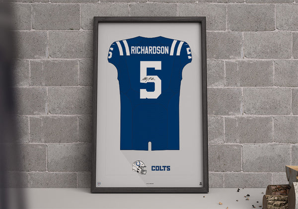 Indianapolis Colts Anthony Richardson Autographed Jersey Framed Print ...
