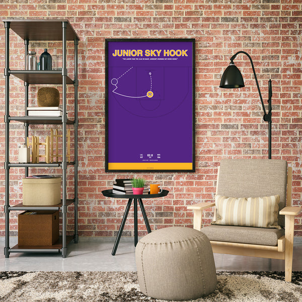 Magic Johnson Junior Sky Hook Poster | Prinstant Replays
