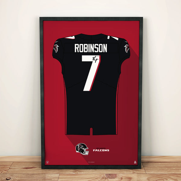 Atlanta Falcons Bijan Robinson Autographed Jersey Framed Print ...