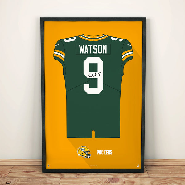 Green Bay Packers Christian Watson Autographed Jersey Framed Print ...