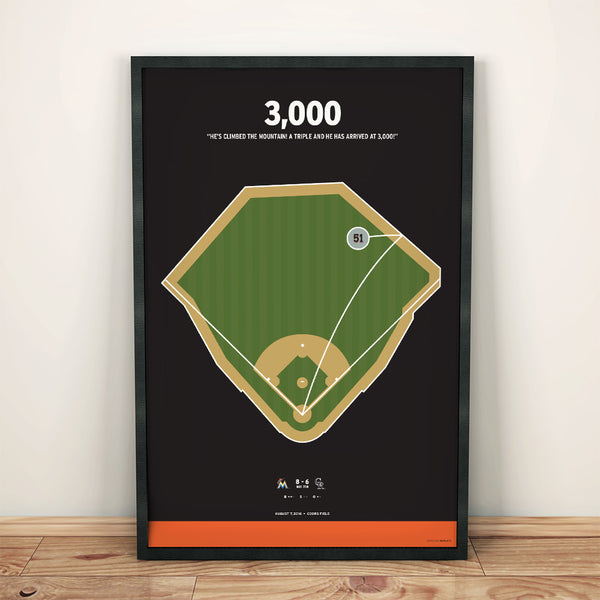 Ichiro 3,000th Hit Poster | Prinstant Replays