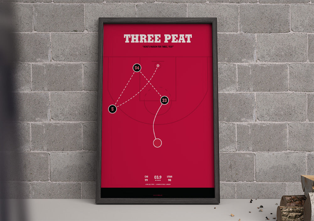 Paxson Chicago Three Peat Poster | Prinstant Replays