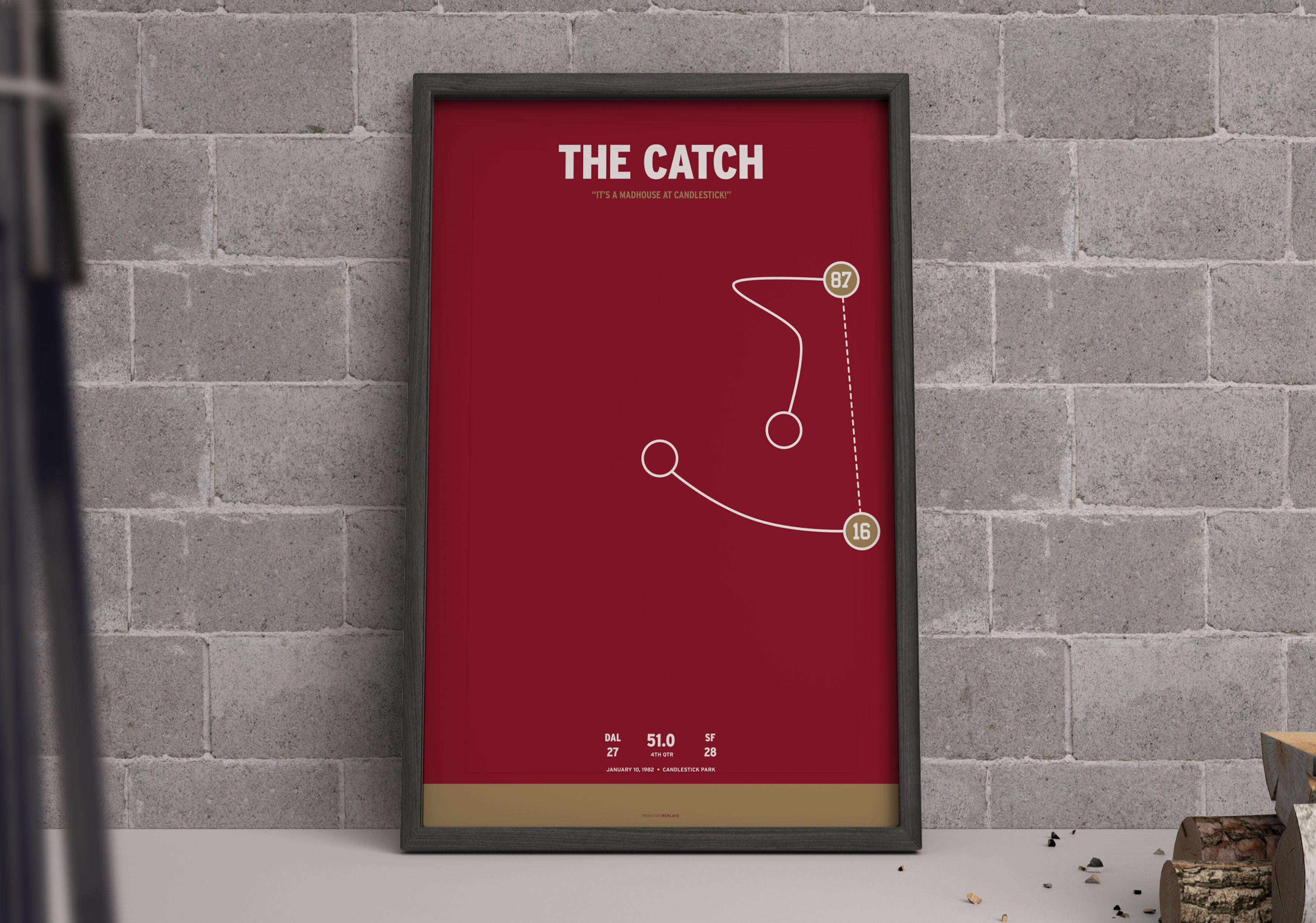 49ers Montana to Clark The Catch Framed Print | Prinstant Replays