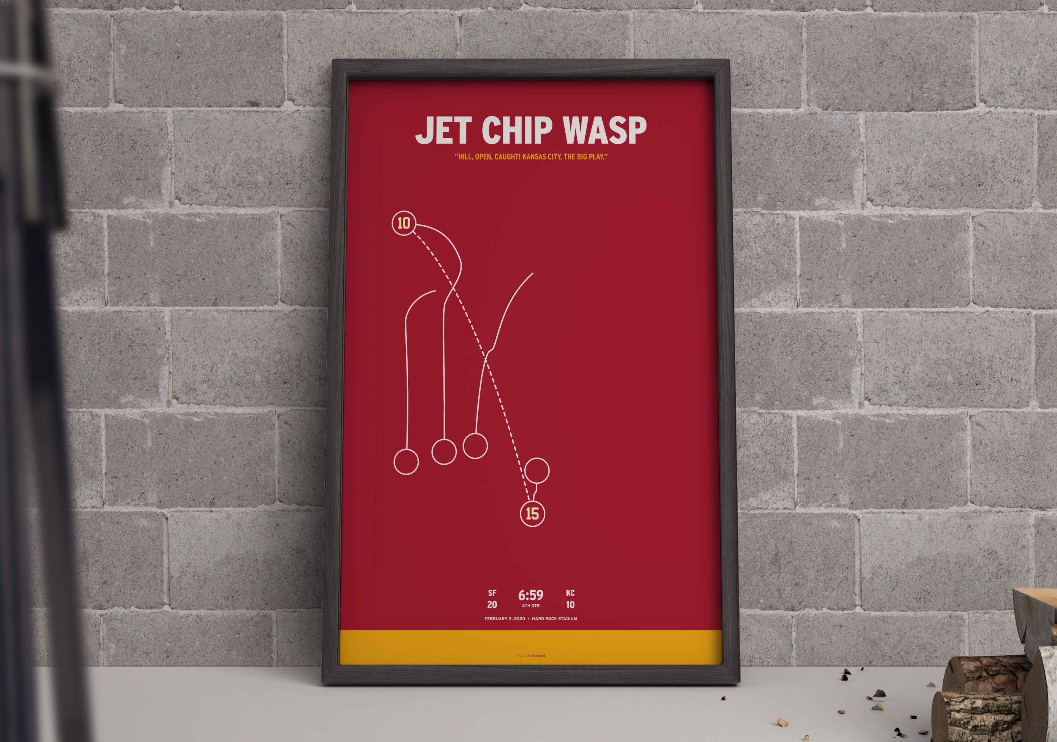 Chiefs Mahomes Jet Chip Wasp Framed Print | Prinstant Replays