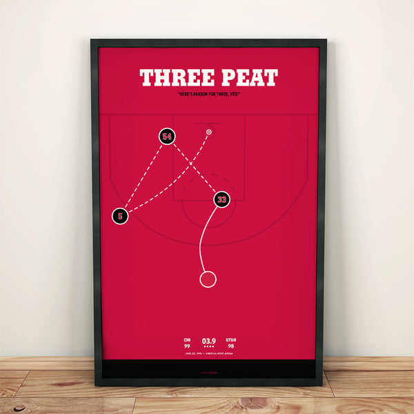 Paxson Chicago Three Peat Poster | Prinstant Replays